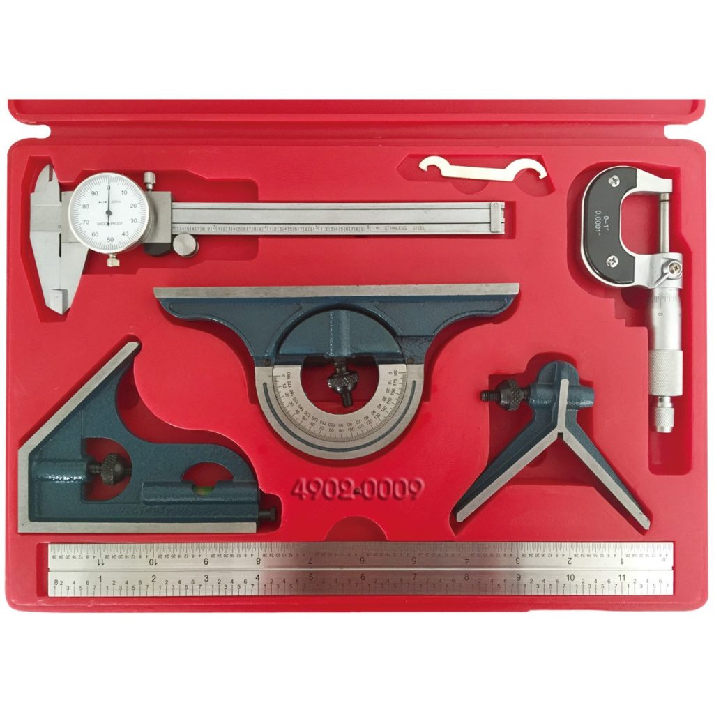6 PIECE TOOL KIT CALIPER MICROMETER COMBINATION SQUARE – Emrick ...